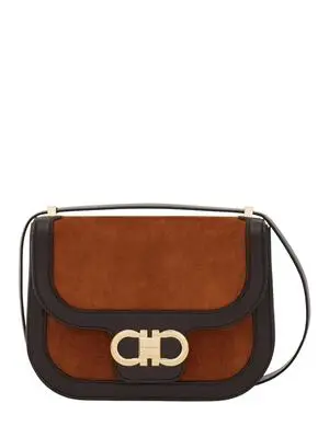 FERRAGAMO Double Gancini Crossbody Bag - Beige