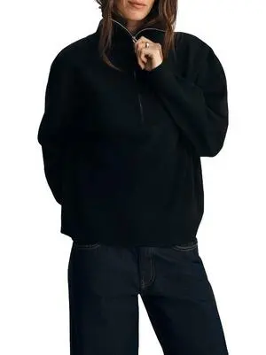 MAVI Half Zip Polo Sweater - Black