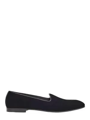 Zegna Gala Textile Leather-trim Loafers - Black