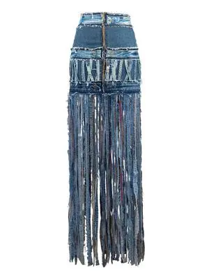 BOYEDOE Odeneho Fringe Denim Skirt