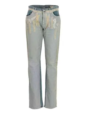 VOYAGE ET CIE Customised Embellished Jeans - Blue