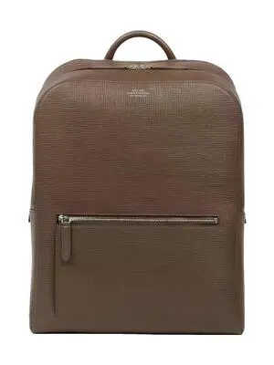 Smythson Panama Zip-around Leather Backpack - Brown
