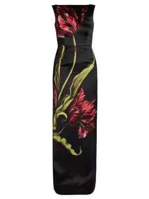 Erdem Floral-print Maxi Dress - Black