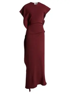 Victoria Beckham Draped Fluid Cady Midi Dress - Red