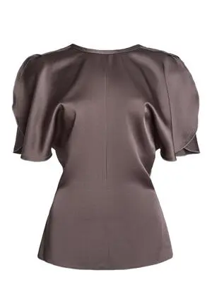 VICTORIA BECKHAM Victoria Beckham Bela Draped Satin Top