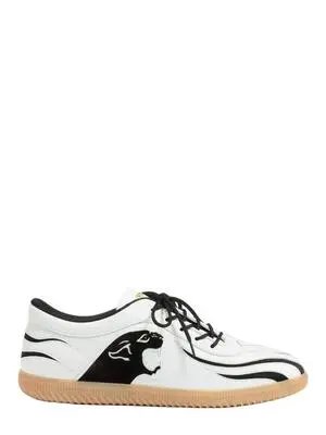 Valentino Garavani Kicky Panther-patch Leather Sneakers - White