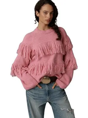 Essentiel Antwerp Johns Fringe Sweater - Pinky Sugar