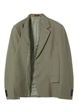 Gucci Single-Breasted Dry Wool Jacket Grey