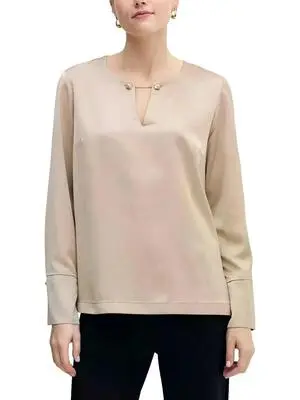 Joseph Ribkoff Keyhole Cuff-detail Blouse - Neutrals