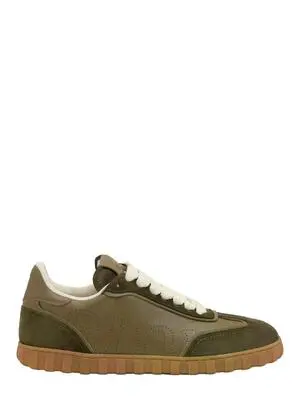 Ami Perforated-logo Leather Sneakers - Green