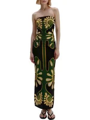 CALA DE LA CRUZ Daphne Strapless Maxi Dress - Black