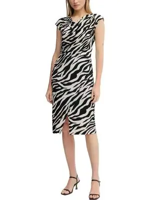 Joseph Ribkoff Zebra-print Midi Dress - White