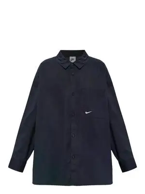 Nike Logo Detail Button Down Shirt - Black