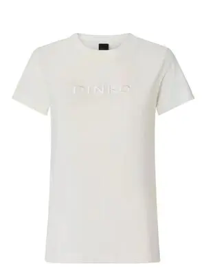 Pinko Embossed Short Sleeve T-shirt - White