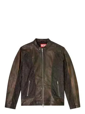 DIESEL® L-krill-dnm Paneled Jacket - Brown