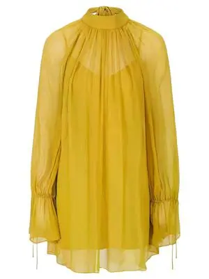 Staud Roux Rear Tie Fastening Dress - Yellow