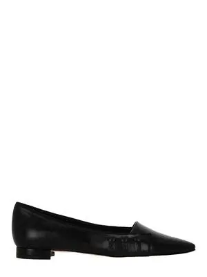 Manolo Blahnik Pointed-toe Ballet Flats With Button Detailing - Black