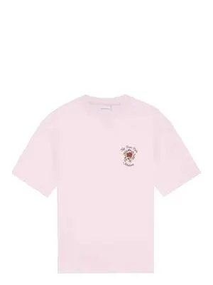 Drole De Monsieur Ribbed Rose-print T-shirt - Pink