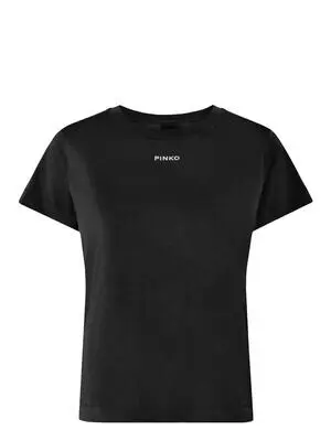 Pinko PINKO T-Shirt With Embossed Logo Black