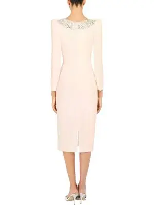 Jenny Packham Jacquetta Beaded Midi Dress Neutrals