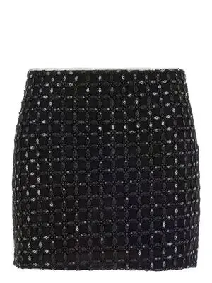 ROTATE BY BIRGER CHRISTENSEN Sequin-embroidered Mini Skirt - Black