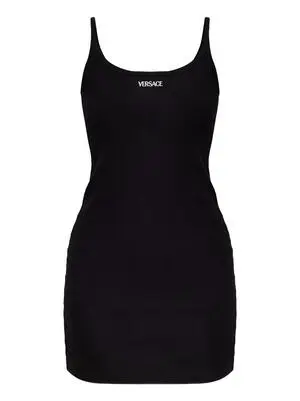 Versace Logo Mini Dress - Black