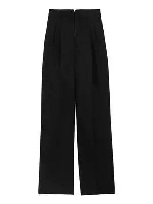 Ami Tailored Pleated High-waisted Trousers - Black