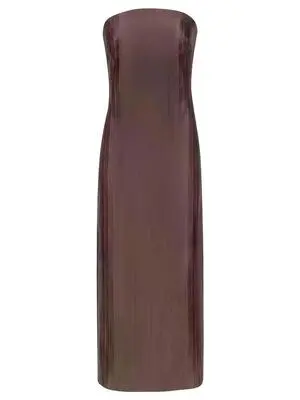 Loulou De Saison Giulia Striped Bustier Midi Dress - Brown