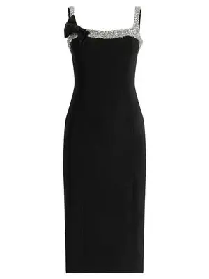Jenny Packham Lucy Crystal-embellished Bow Midi Dress - Black