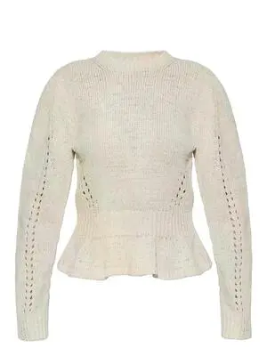 Ulla Johnson Peplum Puff-sleeve Sweater - Neutrals