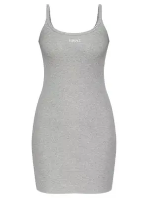 Versace Logo Ribbed Dress - Grey