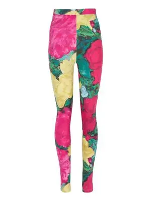 Balmain Floral-print Leggings - Pink