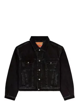 DIESEL® Corduroy-collar Denim Jacket - Black
