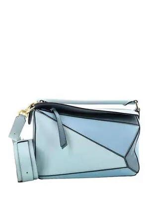 Loewe Puzzle Leather Small Satchel - Blue