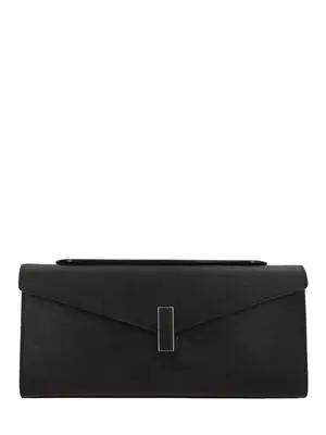 VALEXTRA Leather Envelope Clutch - Black