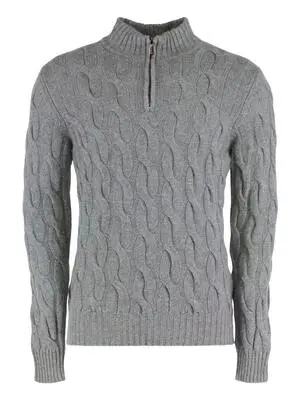 MOORER FEDRO-CWS Cable-Knit Zip Sweater