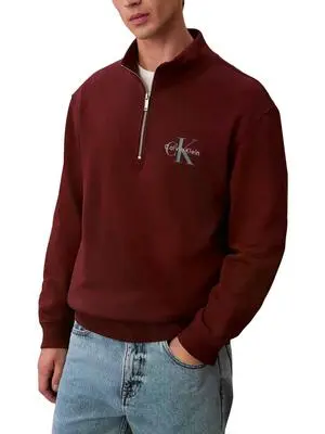 Calvin Klein Zip-up Sweater - Red