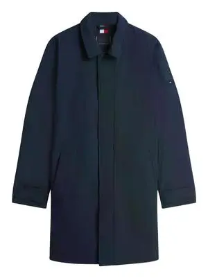 Tommy Hilfiger Collared Coat With Concealed Fastening - Blue