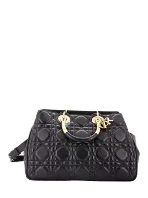Dior Lady 95.22 Large Tote Bag Cannage Embossed Leather - Black