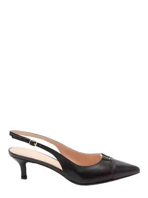 TWINSET Buckle Kitten Heel Pumps - Black