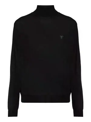 Versace Roll-neck Logo Sweater - Black