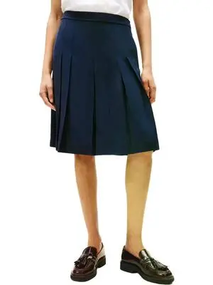Tommy Hilfiger Pleated Midi Skirt - Blue
