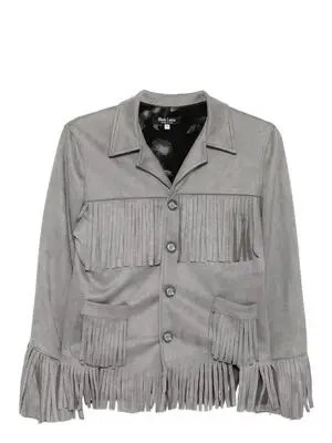 BLAKLACE Fringe Suede Jacket - Grey