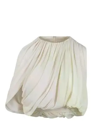 HEIRLOME Marie Draped Silk Blouse - Neutrals