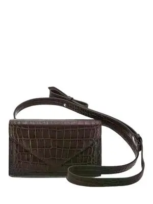 MICOLI Intasca Crocodile-effect Mini Bag - Brown