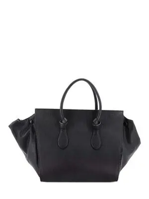 Celine Tie Knot Grainy Leather Small Tote Bag - Black