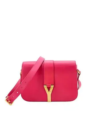Saint Laurent Chyc Flap Bag Leather Medium Crossbody Bag - Pink
