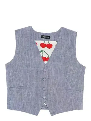 BLAKLACE V-neck Vest - Blue