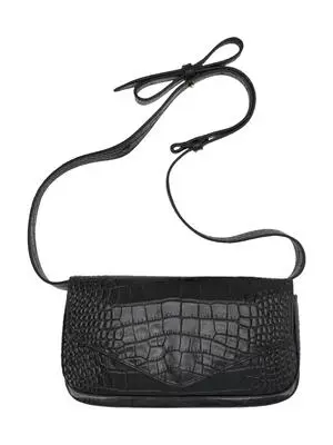 MICOLI Crocodile-effect Crossbody Bag - Black