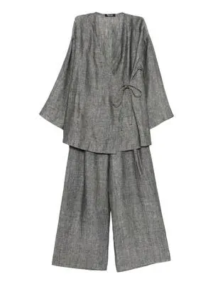 BLAKLACE Tie-waist Set - Grey